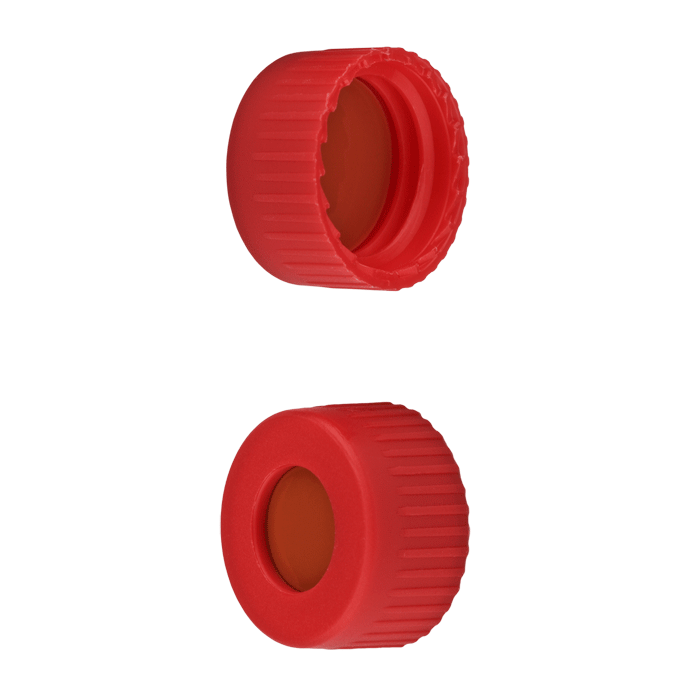 Caps, Screw Top, with Orange Red Rubber / PTFE Septa, bonded in ...