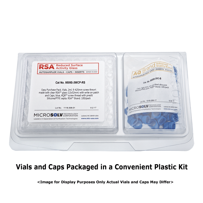 Vial & Cap Kit includes 100 EA 2ml, Snap Top, Clear RSA™ Autosampler ...