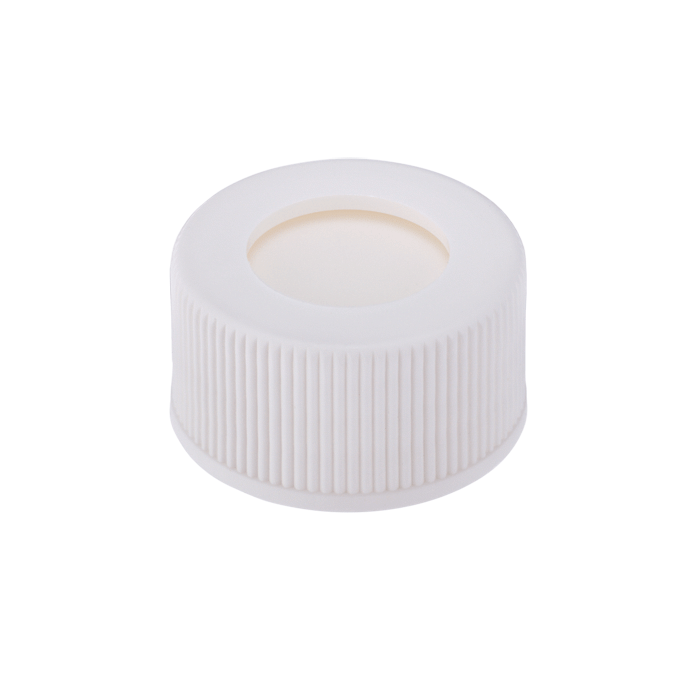 Caps, Screw Top, with White Silicone Rubber / Beige PTFE Septa, fitted ...