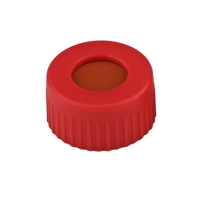 Caps, Screw Top, with Orange Red Rubber / PTFE Septa, bonded in ...