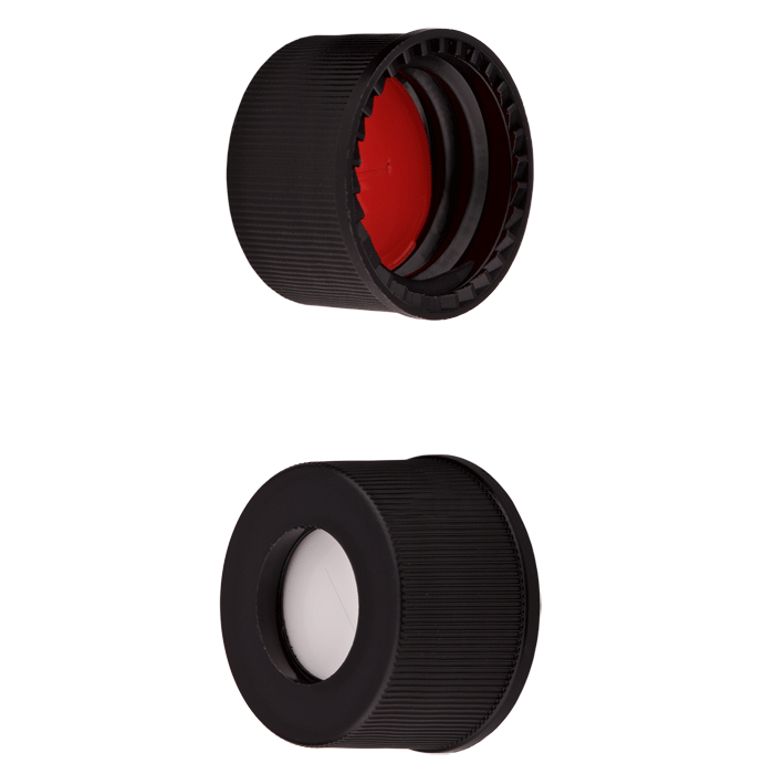Caps, Screw Top, with Silicone Rubber / PTFE Pre-Slit Septa, fitted in ...