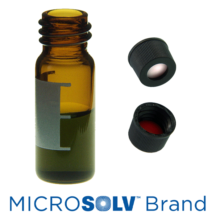 Vial & Cap Kit Includes 100 EA 2ml, Wide Mouth, Screw Top, Amber ...