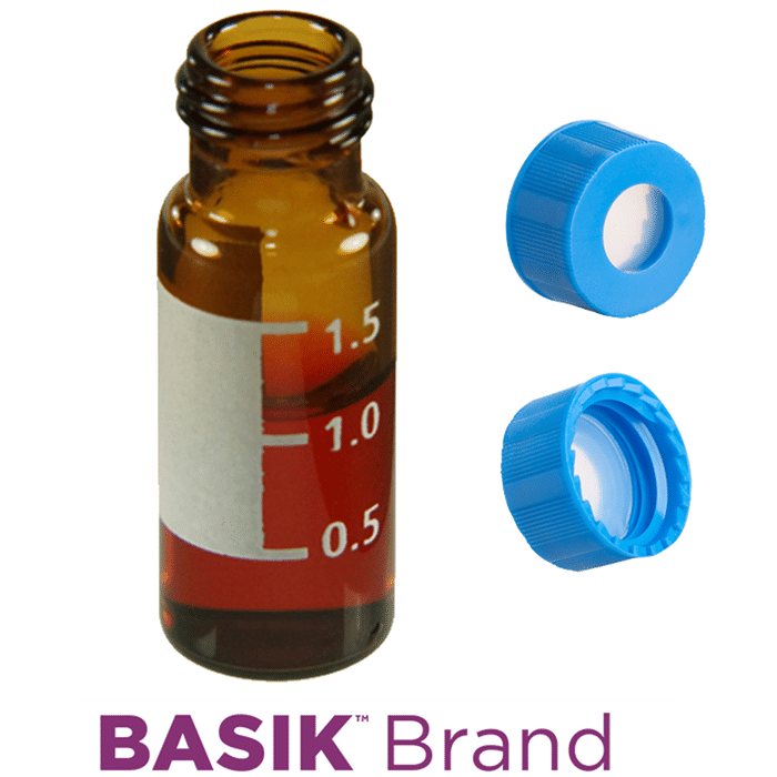 Vial & Cap Kit Includes 100 EA 2ml, Screw Top, Amber Autosampler Vials ...
