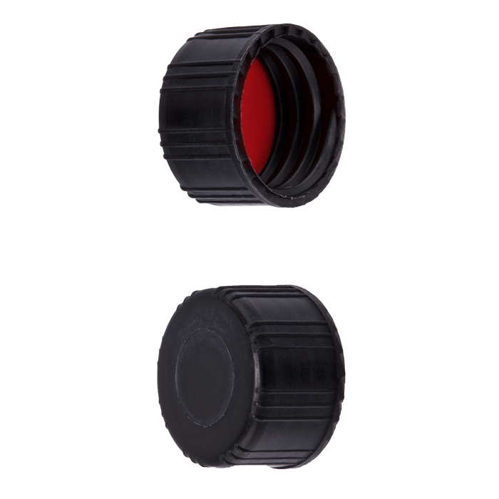 Caps, Screw Top, Solid, with White Silicone Rubber / Red PTFE Liner ...