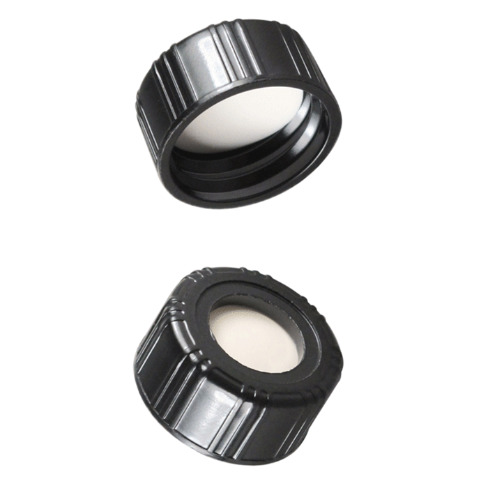 Caps, Screw Top, with White Silicone Rubber / White PTFE Septa, fitted ...