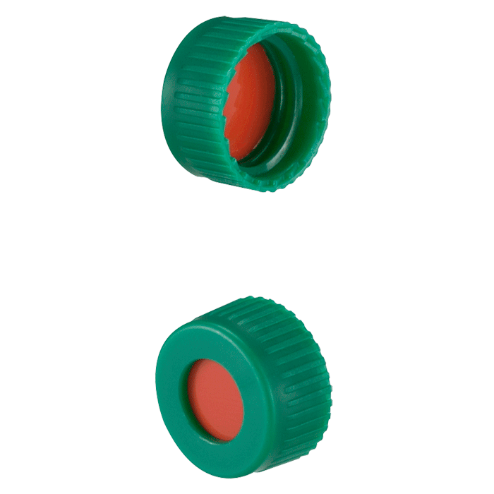 Caps, Screw Top, with Orange Red Rubber / PTFE Septa, bonded in ...