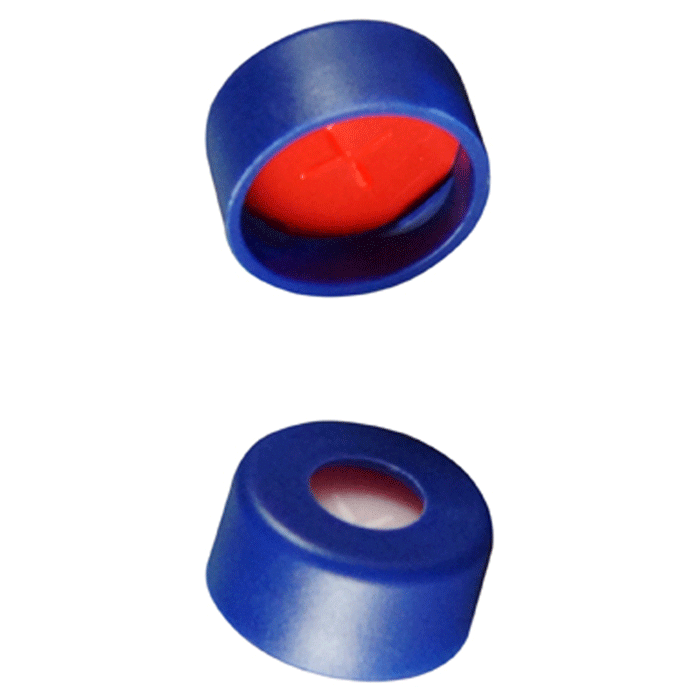 Caps, Snap Top, with Soft-Guard, White Silicone Rubber / Red PTFE Pre ...