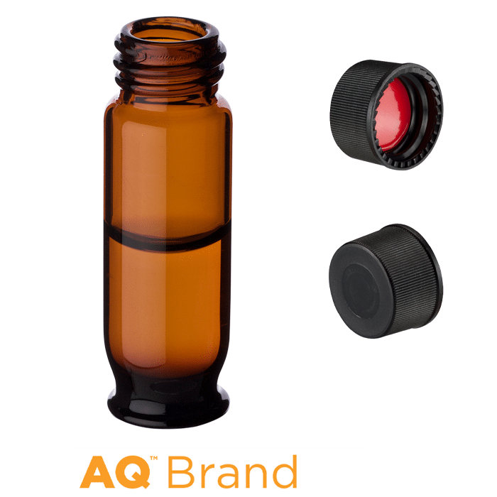 Vial & Cap Kit includes 100 EA 3.8mL, Max Recovery™, Screw Top, Amber ...