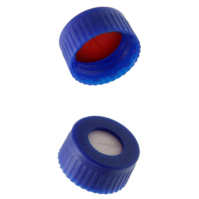 Caps, Screw Top, with Silicone Rubber / PTFE Pre-Slit Septa, bonded in ...
