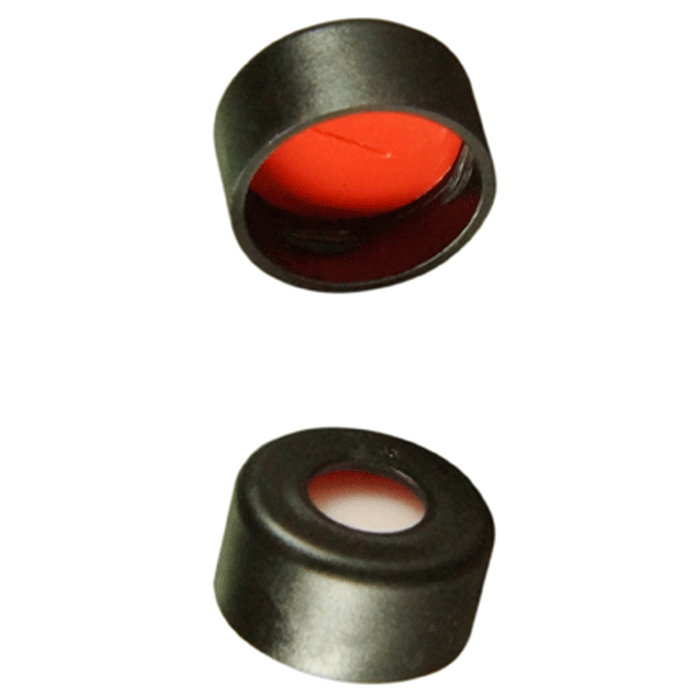 Caps, Snap Top, with Soft-Guard, White Silicone Rubber / Red PTFE Pre ...