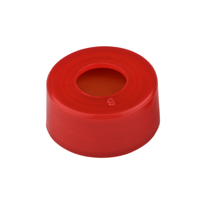 Caps, Snap Top, with Red Rubber / PTFE Septa, fitted in smooth ...